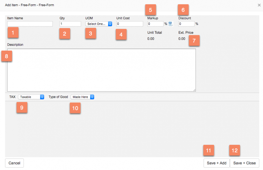 Adding FreeForm Items – Mothernode Support