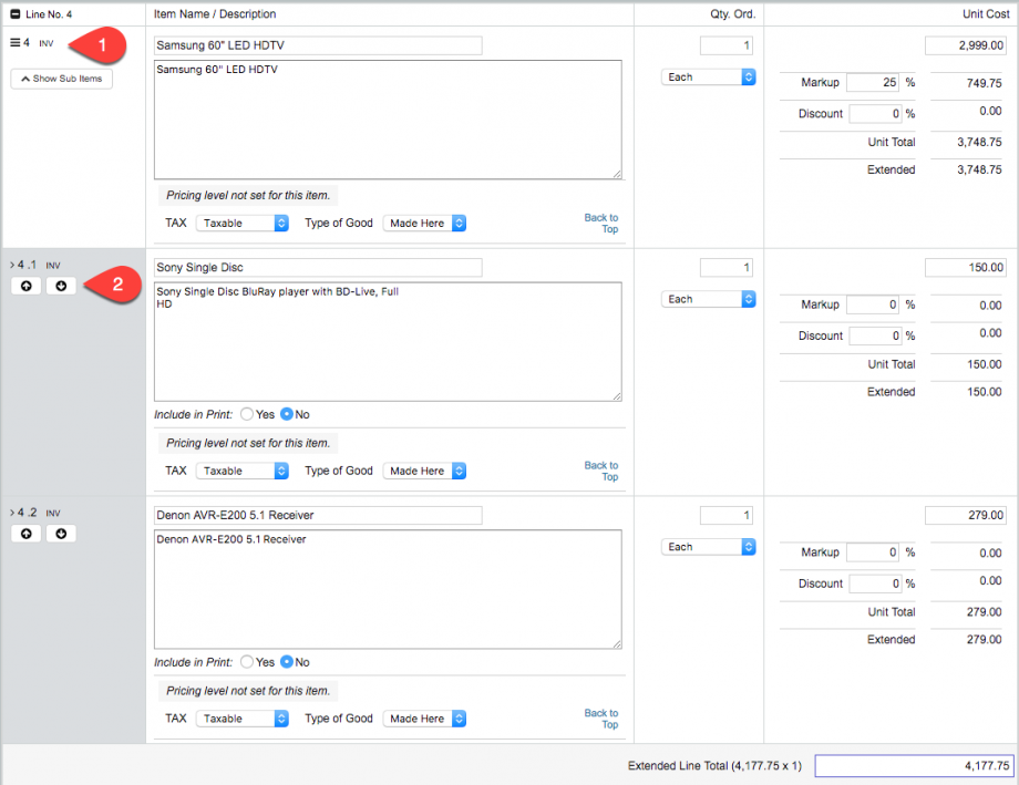 Resorting Line Items – Mothernode Support