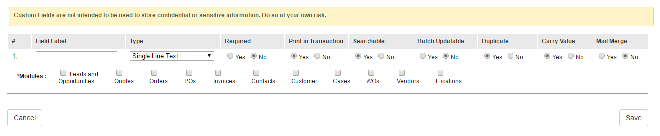 Custom fields – Mothernode Support