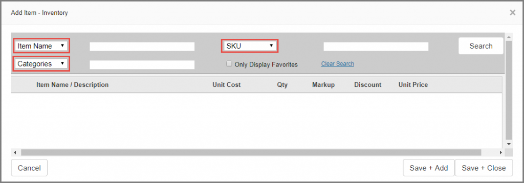 Default Settings – Inventory Search Criteria – Mothernode Support