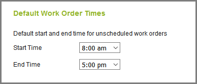 Setting Default Work Order Times – Mothernode Support