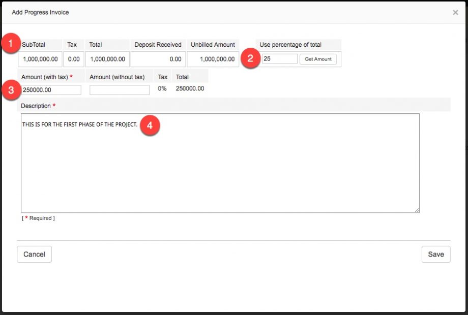 Progress Invoicing – Mothernode Support