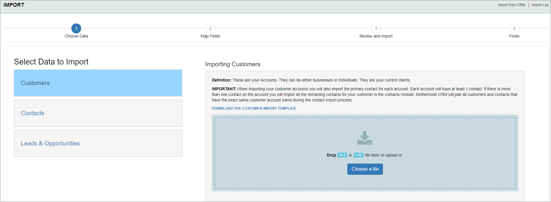 Importing Customers and Contacts into Mothernode CRM – Mothernode Support