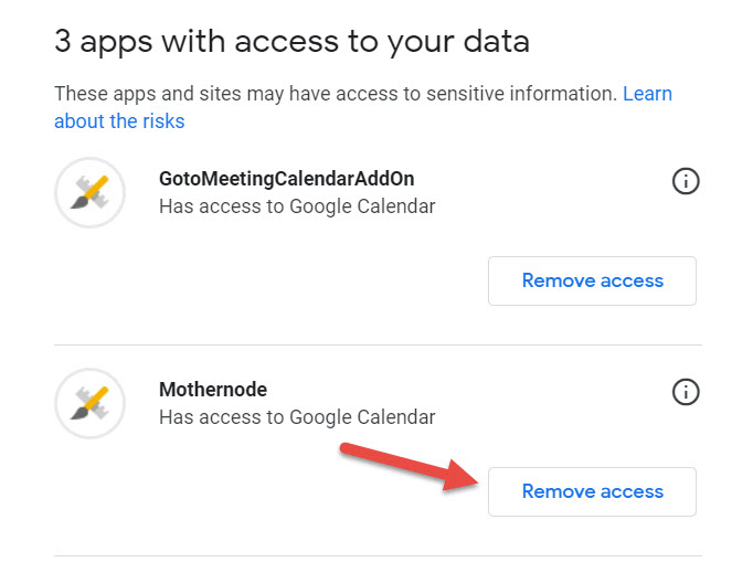 Google Calendar Sync – Reset Connection – Mothernode Support