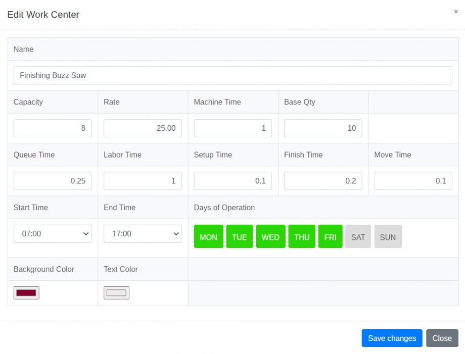 Production Setup – Work Centers – Mothernode Support