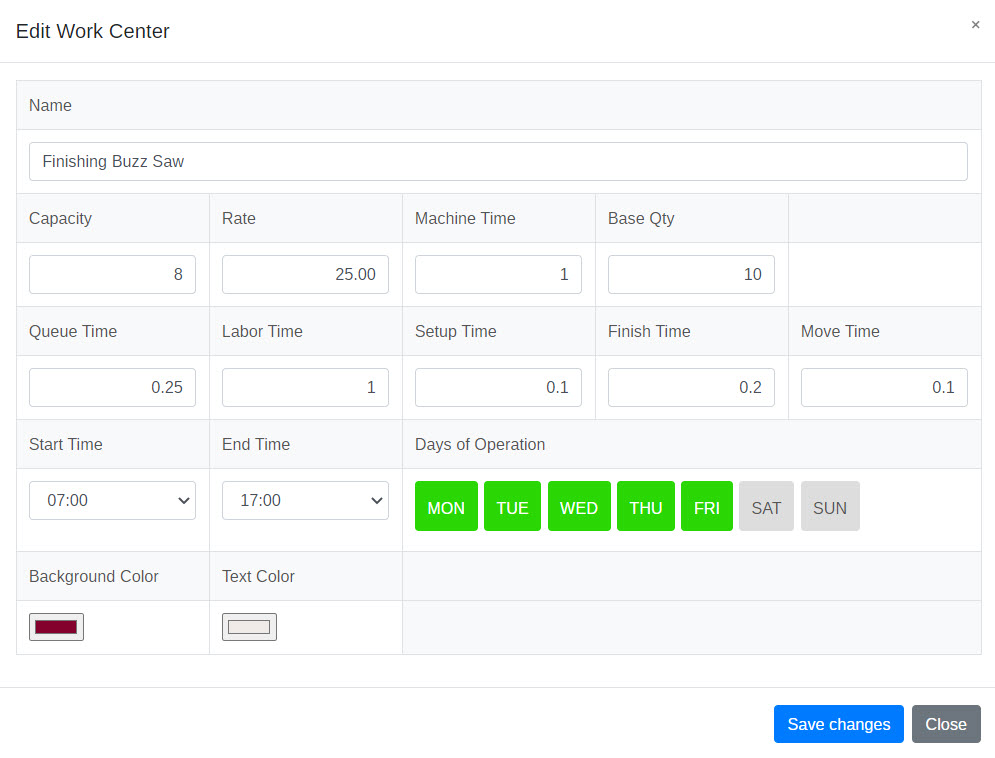 Production Setup – Work Centers – Mothernode Support