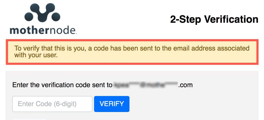 2-Step Authentication – Mothernode Support