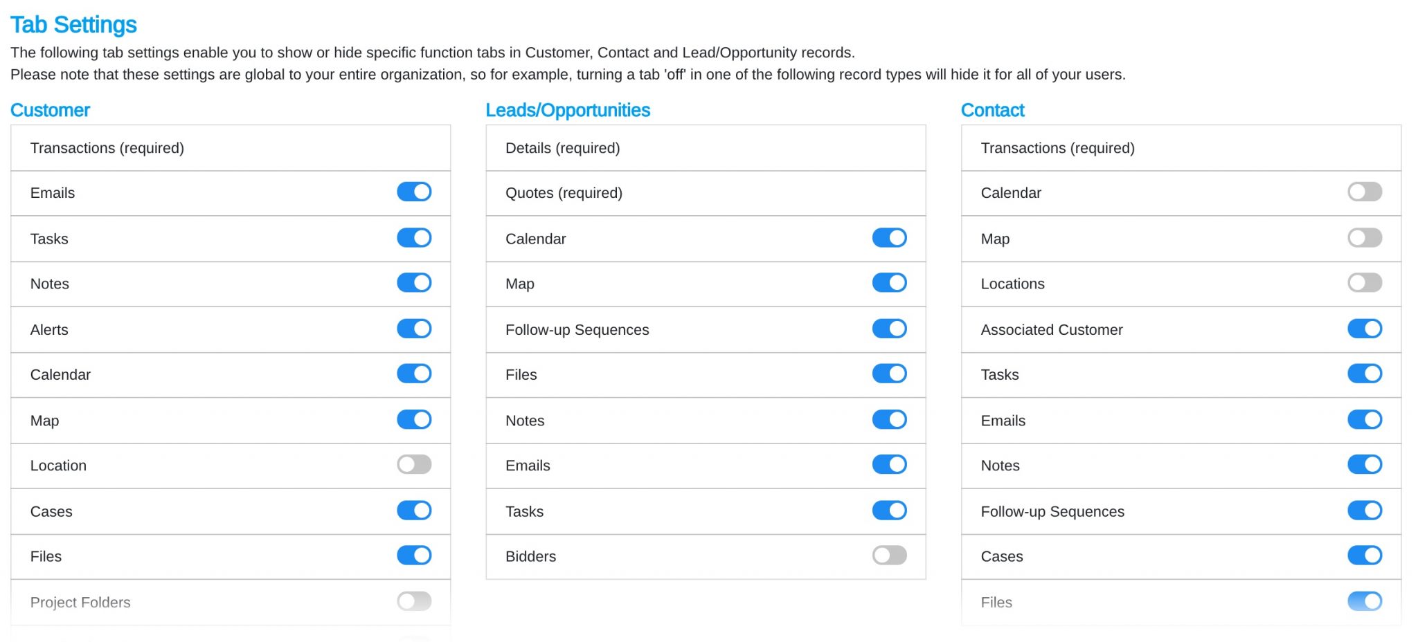 Adjusting Tab Settings – Mothernode Support