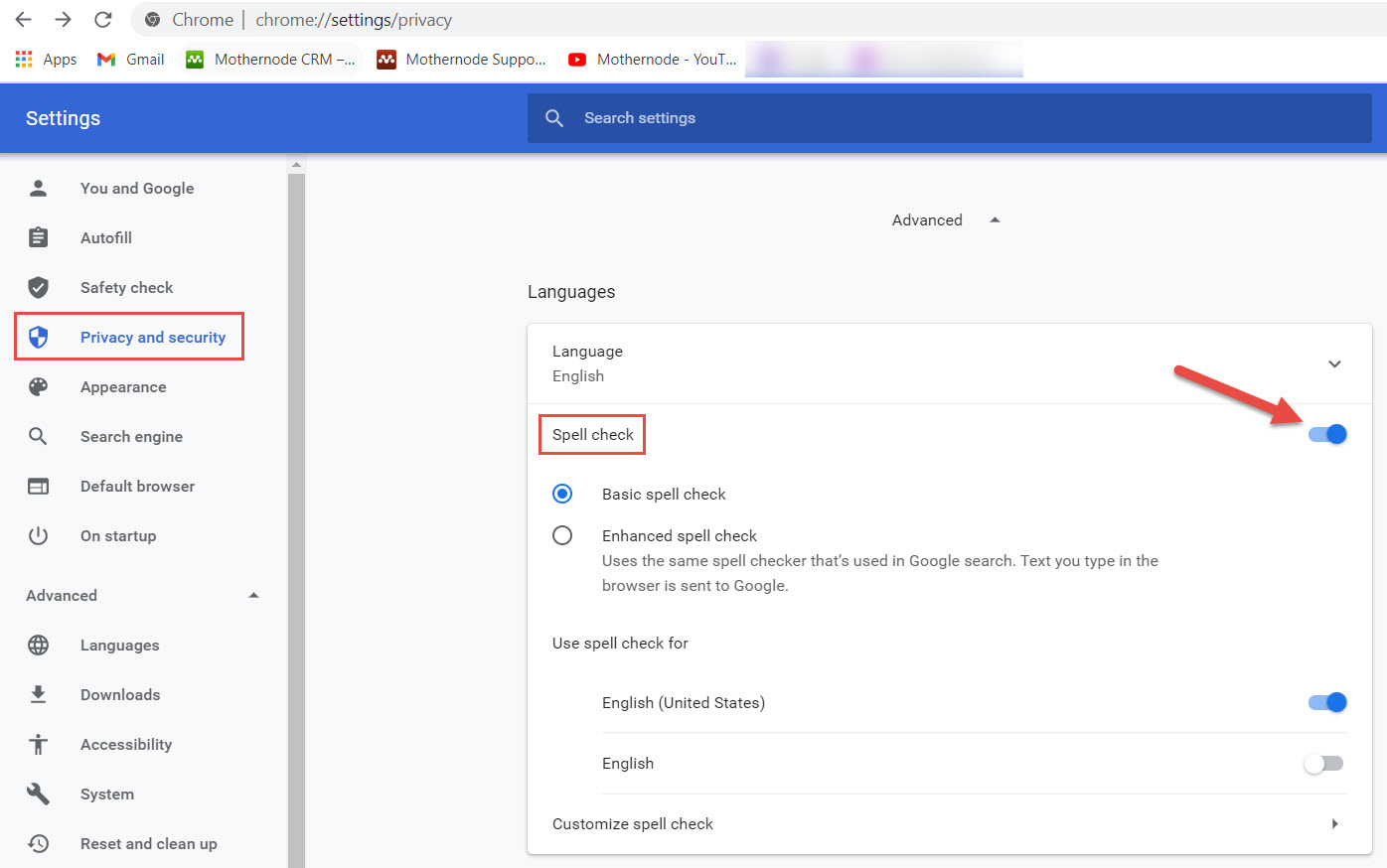 Using Your Browser s Spell Check Function With Mothernode Mothernode 