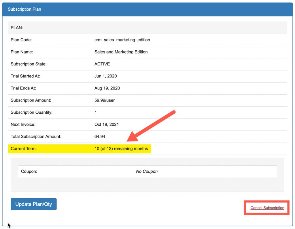 Managing your subscriptions – Mothernode Support